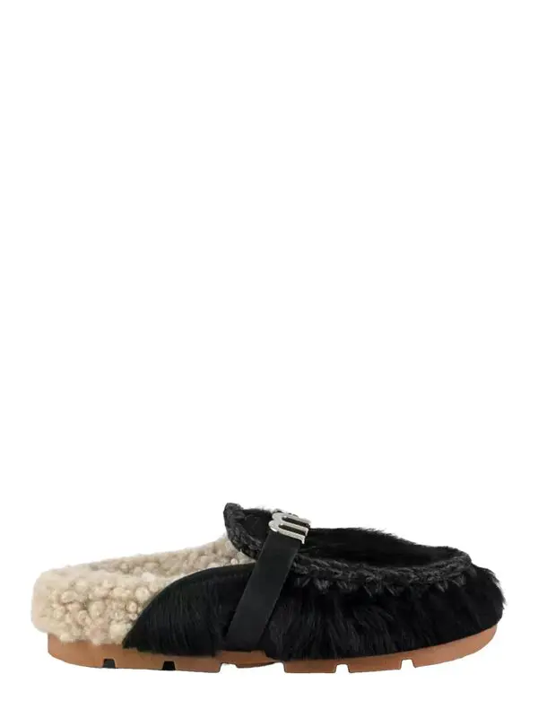 Mou Bio Slide Pony Mules - Black
