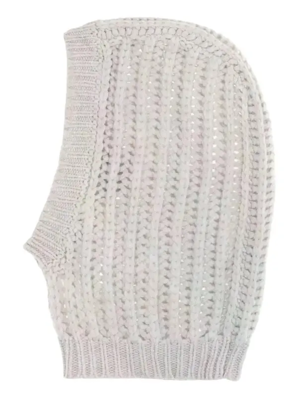 Brunello Cucinelli Ribbed Balaclava - Grey