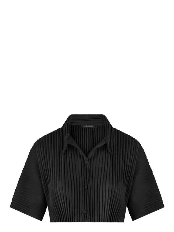 Manière De Voir Mona Pleated Shirt - Black