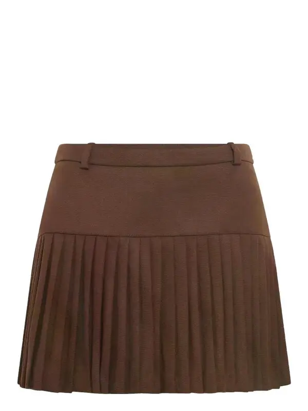 MARINE SERRE Pleated Mini Skirt - Brown