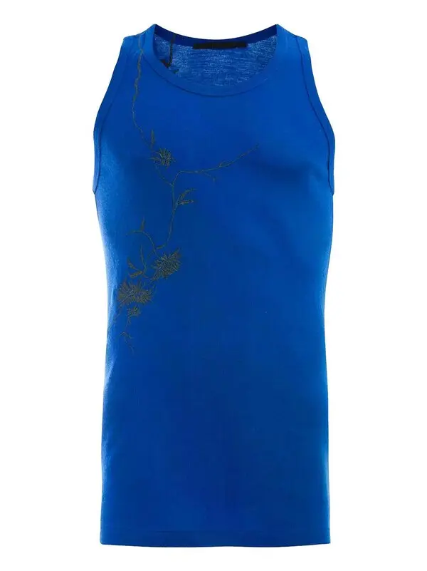 HAIDER ACKERMANN Embroidered Tank Top - Blue