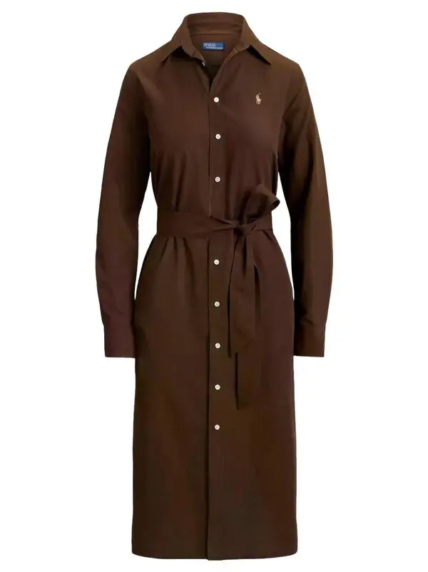 Polo Ralph Lauren Polo Pony Long-sleeved Dress - Brown