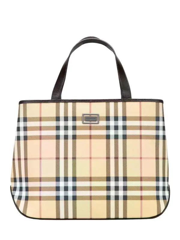 Burberry House Check Canvas Handbag - Brown