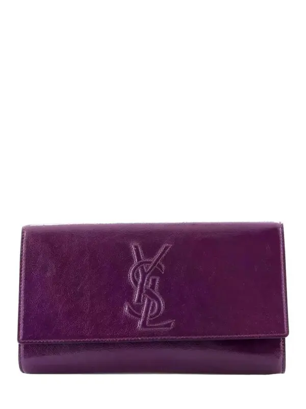 Saint Laurent Belle De Jour Large Clutch Bag - Purple