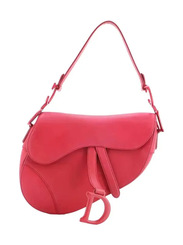 Dior Ultra Matte Saddle Medium Shoulder Bag - Red