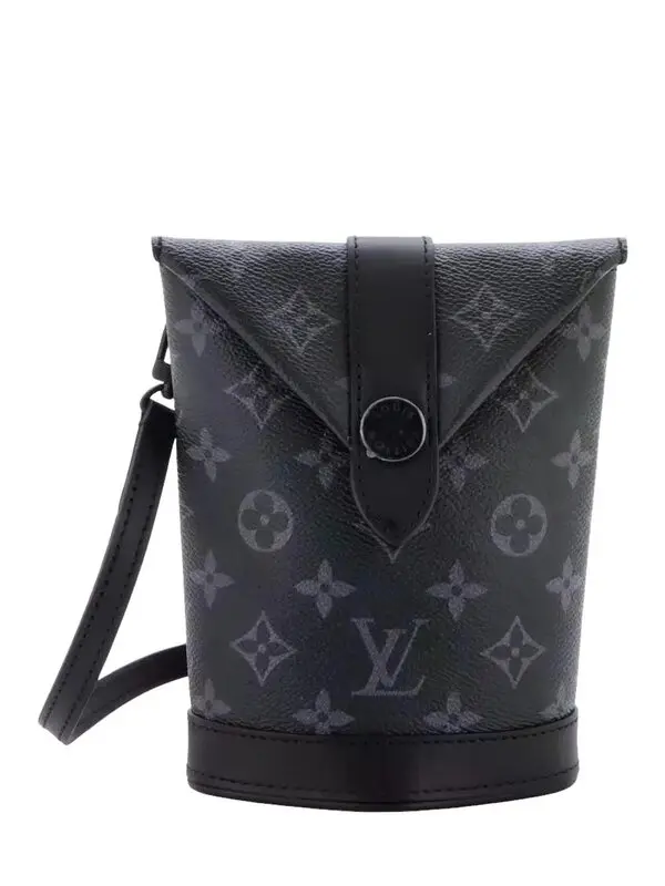 LOUIS VUITTON Envelope Pouch Monogram Eclipse Canvas Shoulder Bag - Black