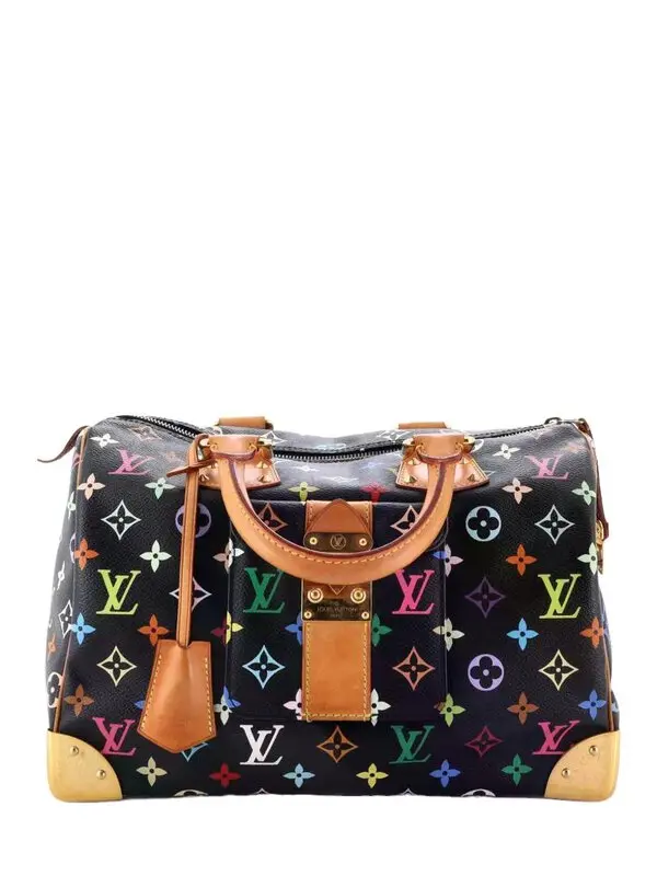 LOUIS VUITTON Speedy Handbag Monogram Multicolor 30 Satchel - Black