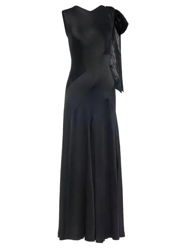 MAISON MARGIELA Bow-detail Asymmetric Gown - Black