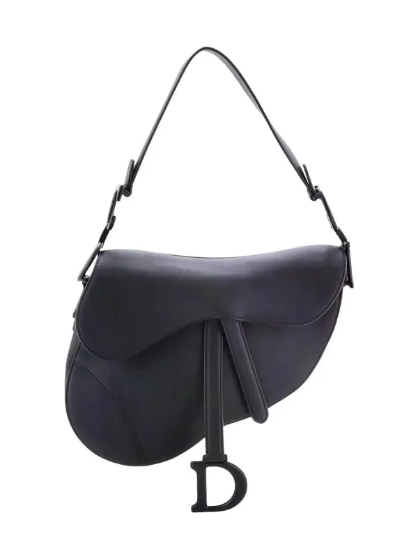 Dior Ultra Matte Saddle Medium Shoulder Bag - Black