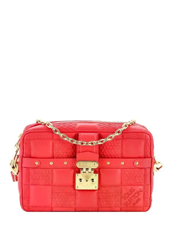 LOUIS VUITTON Troca Handbag Damier Quilted Lambskin Pm Crossbody Bag - Red
