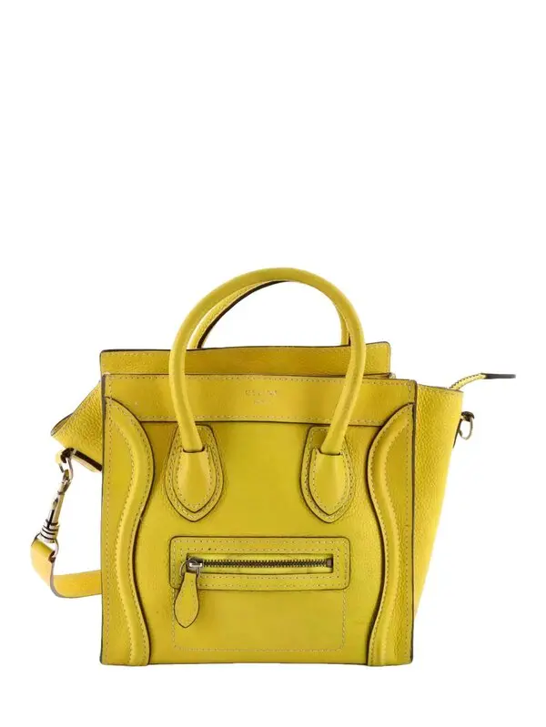 Celine Luggage Bag Grainy Leather Nano Crossbody - Yellow