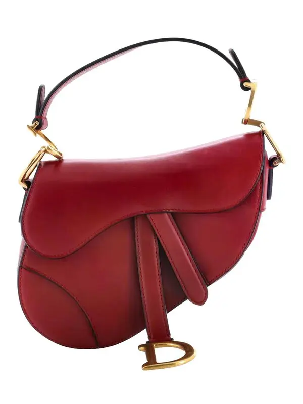 Dior Saddle Handbag Leather Mini Shoulder Bag - Red