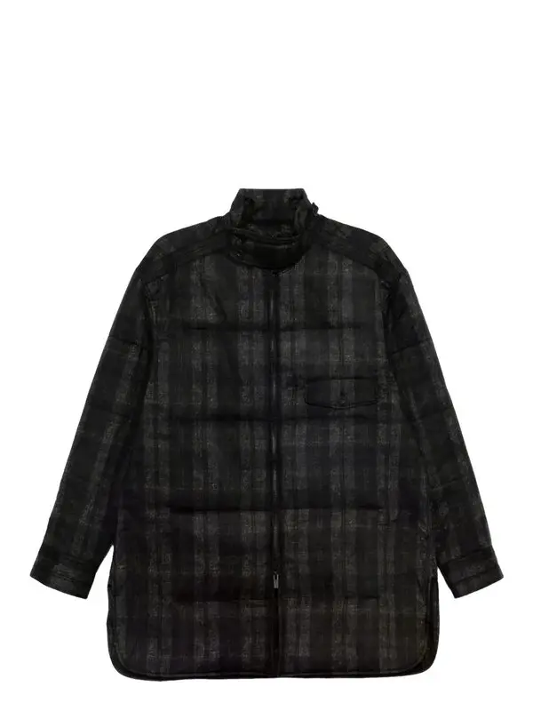 Yohji Yamamoto Plaid Padded Jacket - Brown