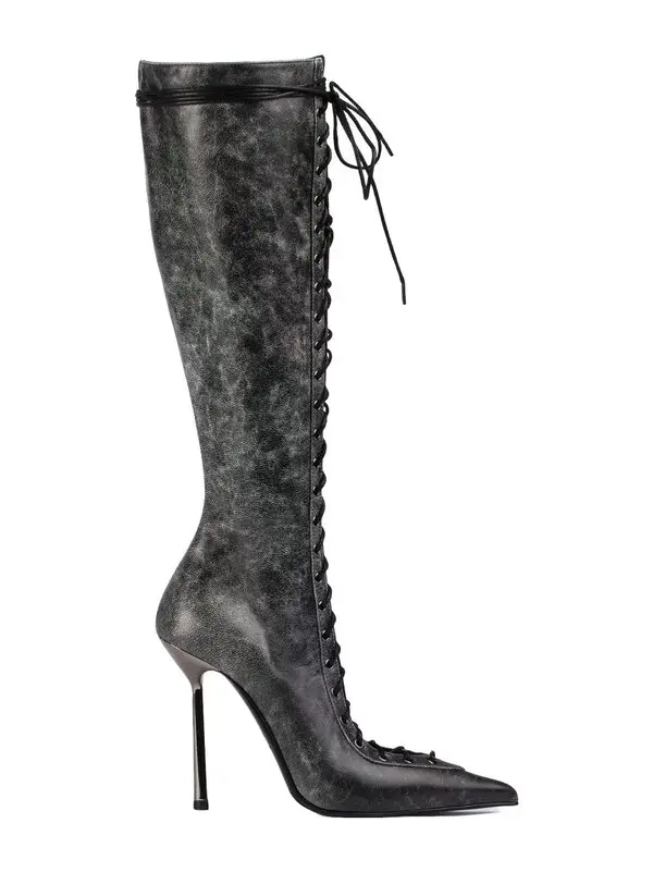 LE SILLA 120mm Collette Lace-up Boots - Grey