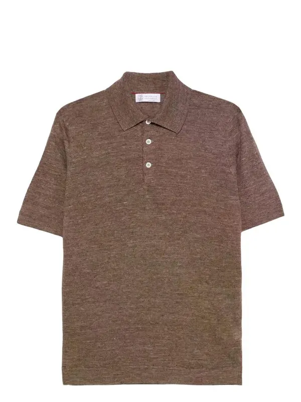 Brunello Cucinelli Button Polo Shirt - Brown
