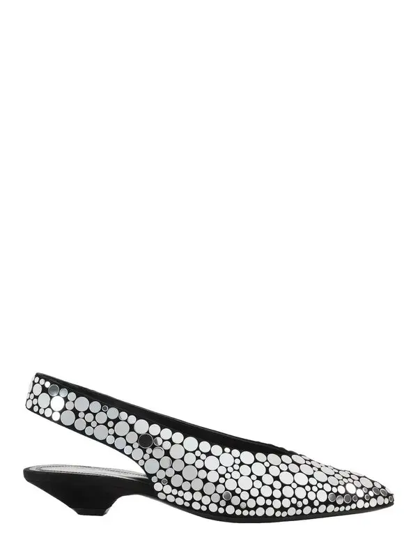 SERGIO ROSSI 25mm Studded Slingback Sandals - Silver