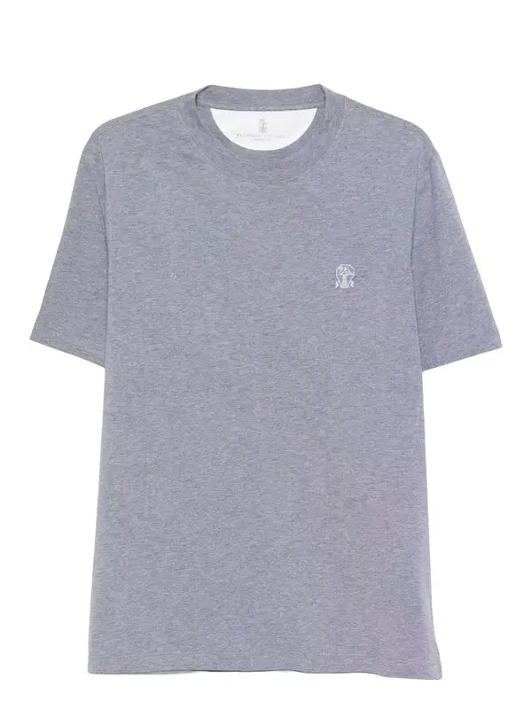Brunello Cucinelli Logo Crew-neck T-shirt - Grey
