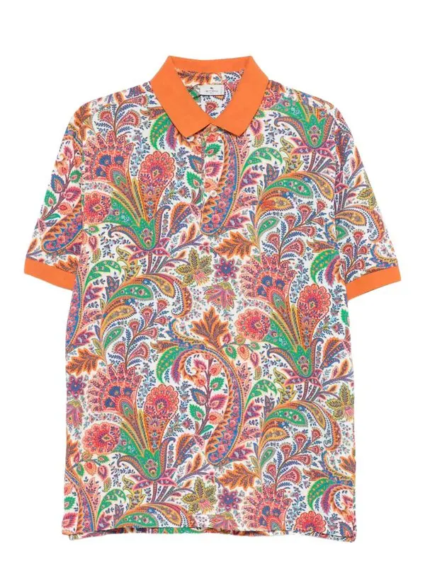 Etro Paisley-print Polo Shirt - Orange