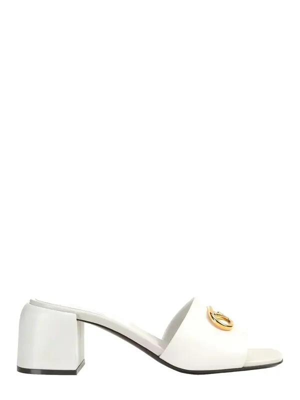 SERGIO ROSSI 55mm Surge Leather Mules - White