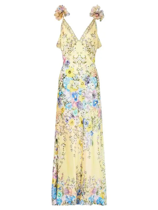 Camilla V-neck Maxi Dress - Yellow