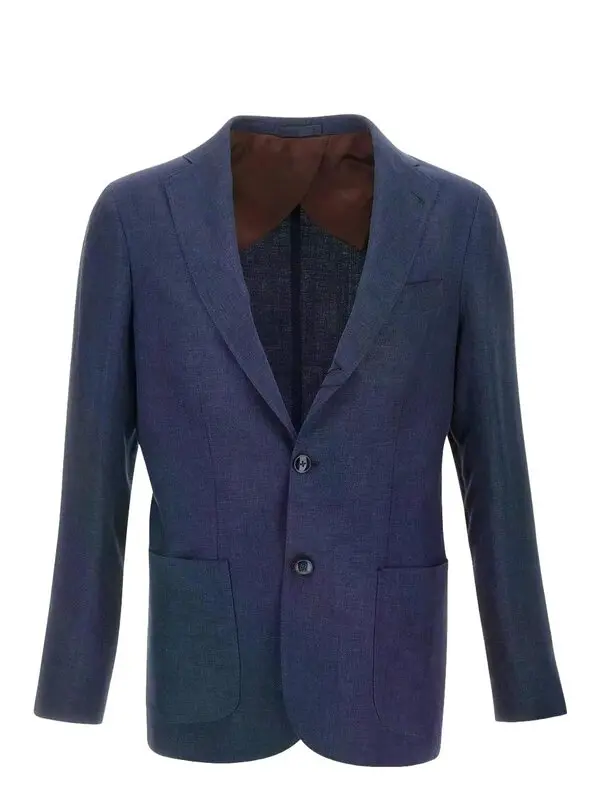 BARBA NAPOLI Lello Button-fastening Blazer - Blue