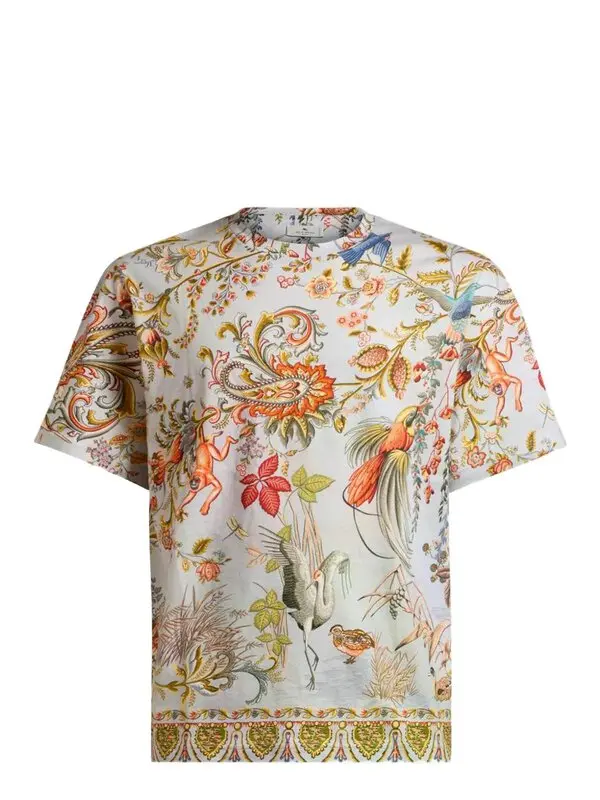 Etro Fauna-print T-shirt - Neutrals