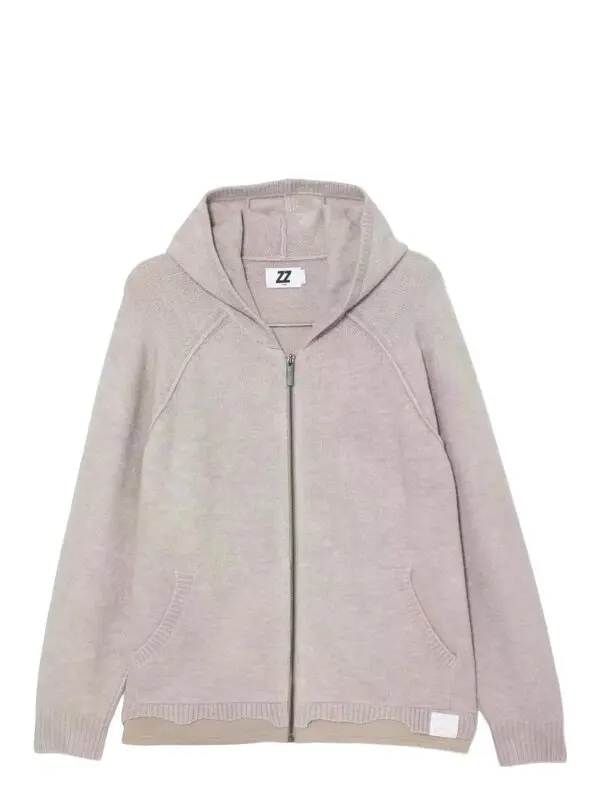 Izzue Logo-patch Cardigan - Neutrals