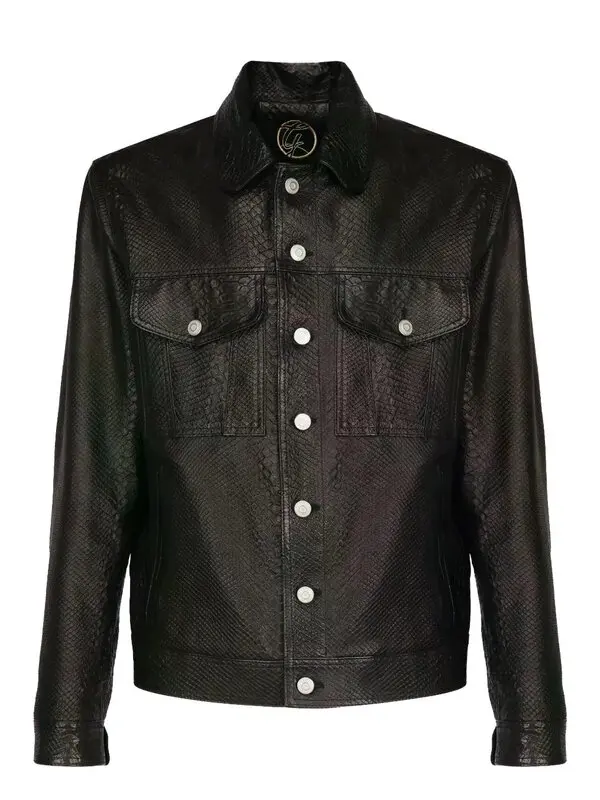 GIULIANO GALIANO Julius Caesar Leather Jacket - Black