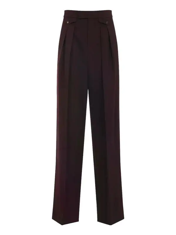 Chloé Buttoned Pleated Trousers - Red