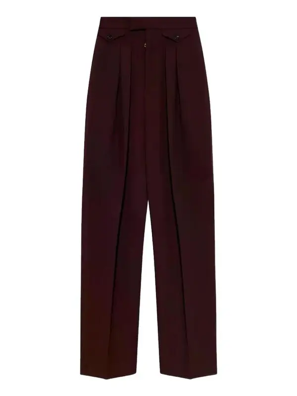 Chloé Buttoned Pleated Trousers - Red