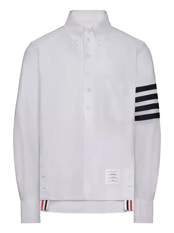 Thom Browne 4-bar Oxford Polo Shirt - White