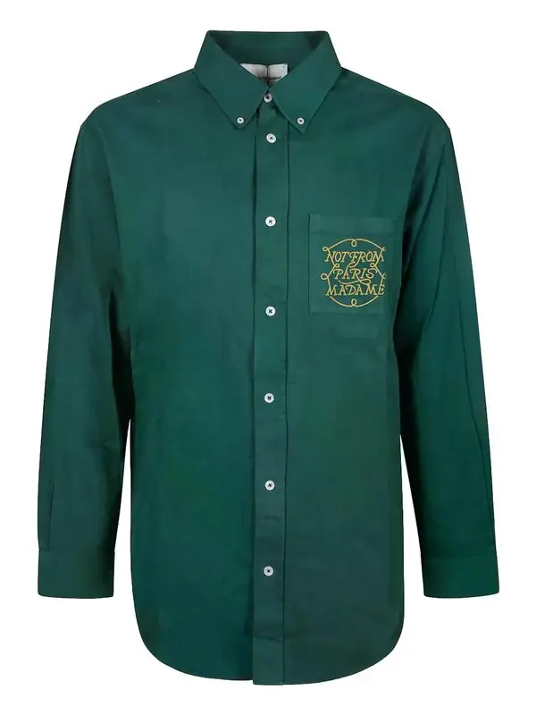 Drole De Monsieur La Chemise Slogan Shirt - Green