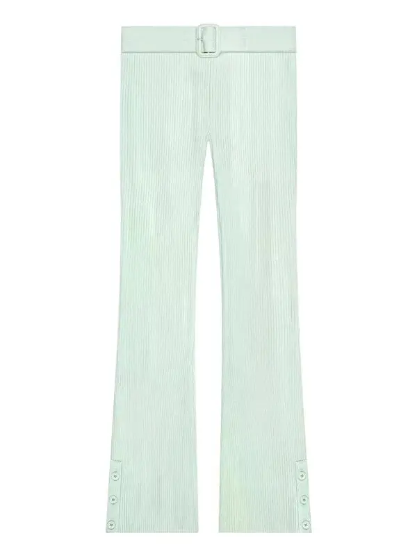 COURREGES Belted Ribbed-knit Trousers - Green