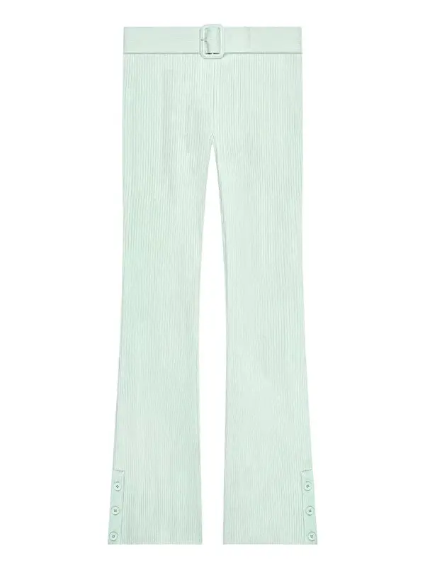COURREGES Belted Ribbed-knit Trousers - Green