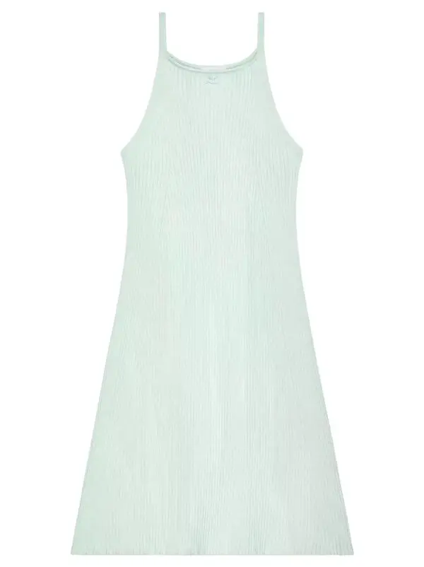 COURREGES Rib-knit Mini Dress - Green