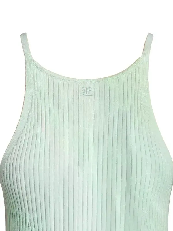 COURREGES Rib-knit Mini Dress - Green