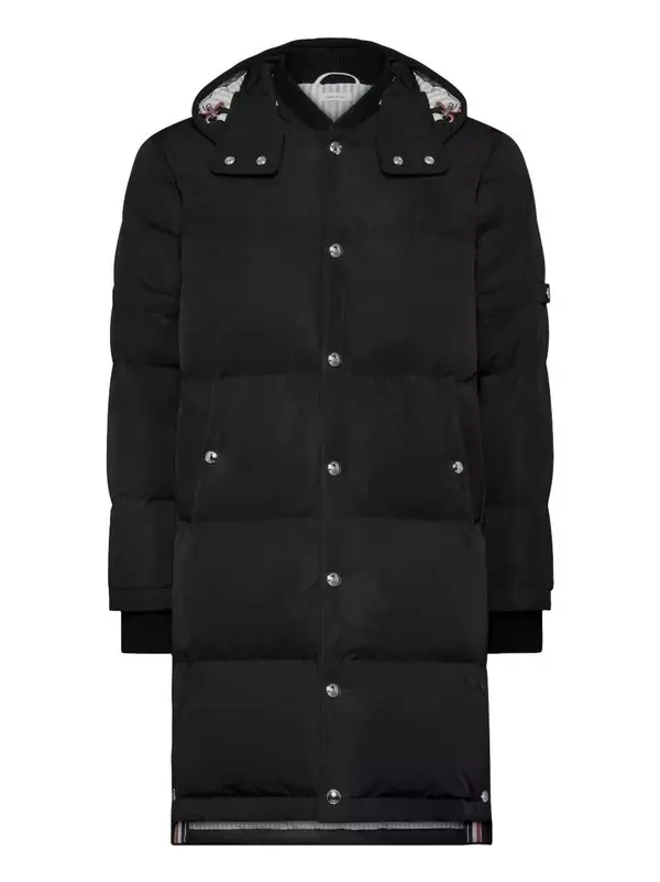 Thom Browne Snap-fastening Padded Coat - Black