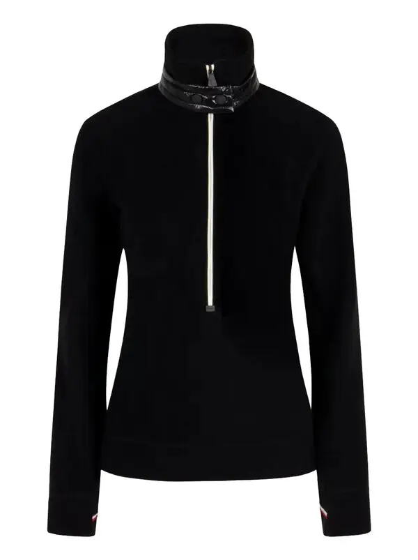 Moncler Zip-up High-neck Sweater - Black