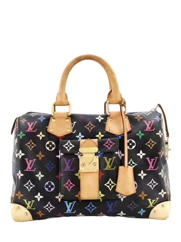 LOUIS VUITTON Speedy Handbag Monogram Multicolor 30 - Black