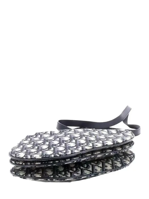 Dior Saddle Triple Zip Pouch Oblique Canvas Crossbody Bag - Blue