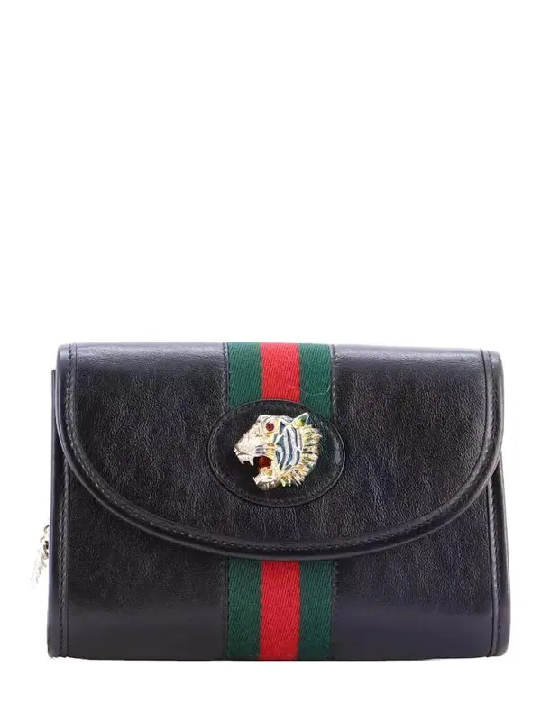Gucci Rajah Web Chain Mini Crossbody Bag - Black