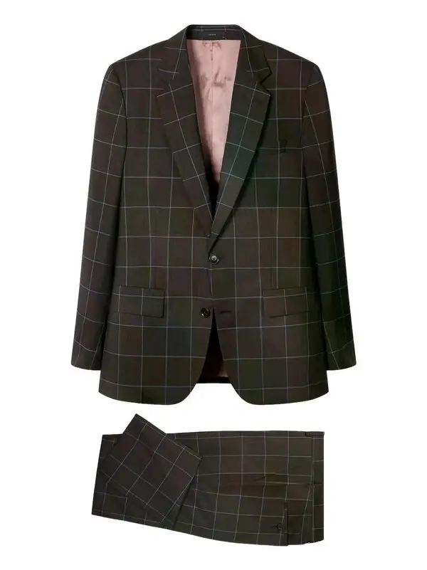 Paul Smith Checked Single-breasted Suit - Brown