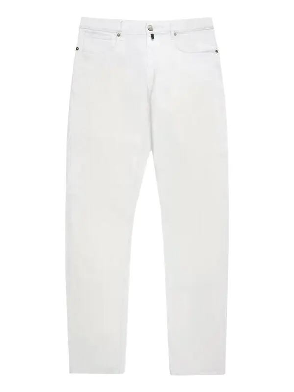 SLOWEAR Straight-leg Jeans With Logo Appliqu - White