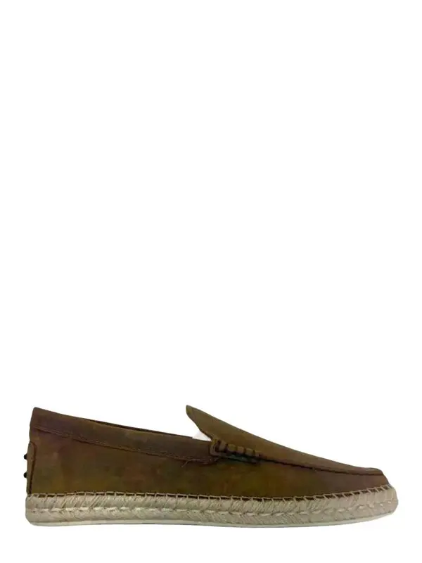 TOD'S Leather Espadrille Loafers - Brown