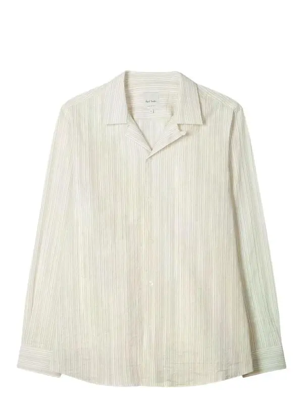 Paul Smith Striped Camp-collar Shirt - White