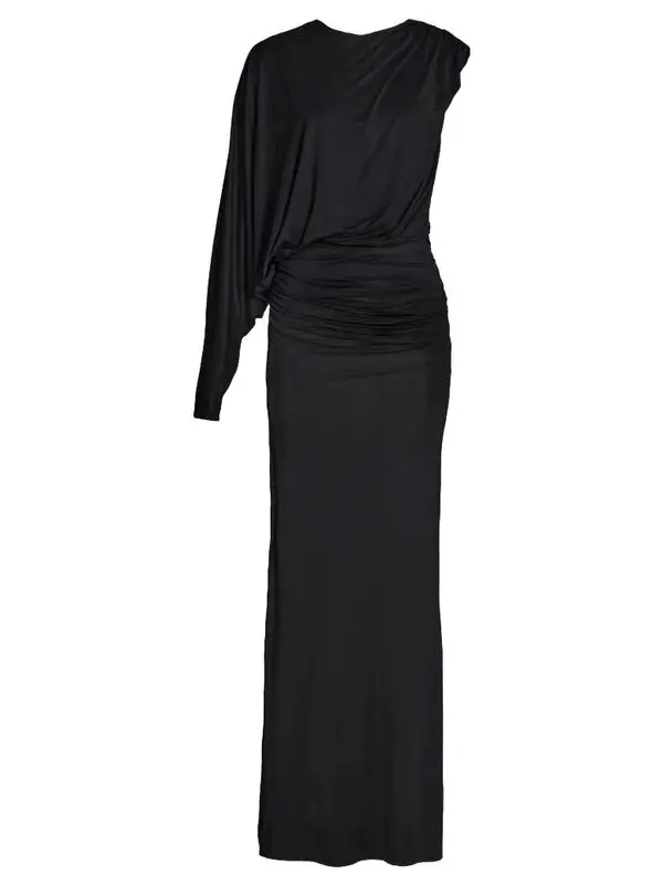 AXEL 113 Aman Single-sleeved Maxi Dress - Black
