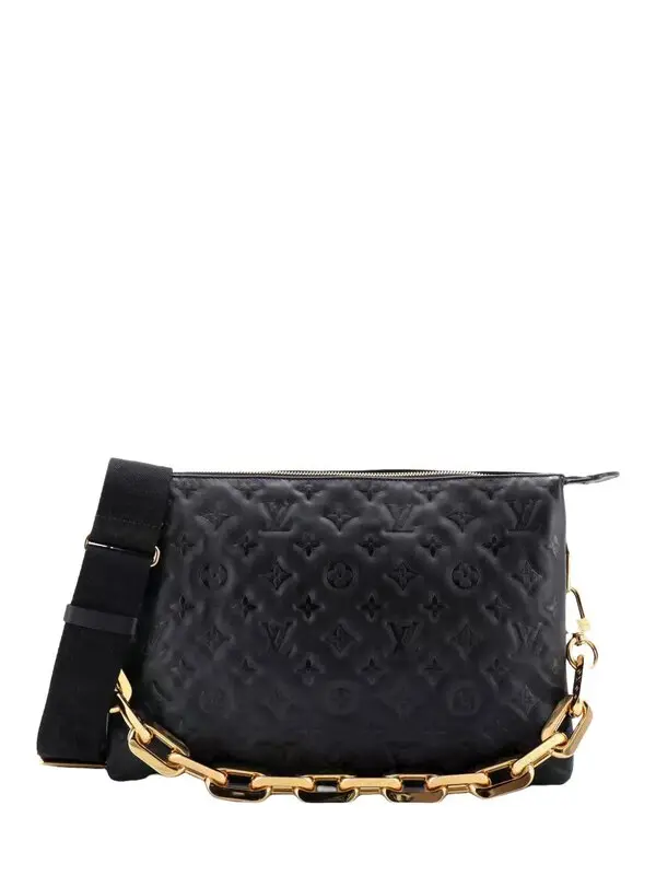 LOUIS VUITTON Coussin Mm Crossbody Bag Monogram Embossed Lambskin - Black