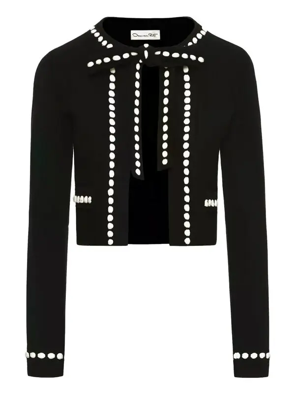 Oscar De La Renta Bubble-trim Cardigan - Black