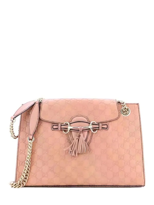 Gucci Emily Chain Flap Large Shoulder Bag Sissima Leather - Neutrals