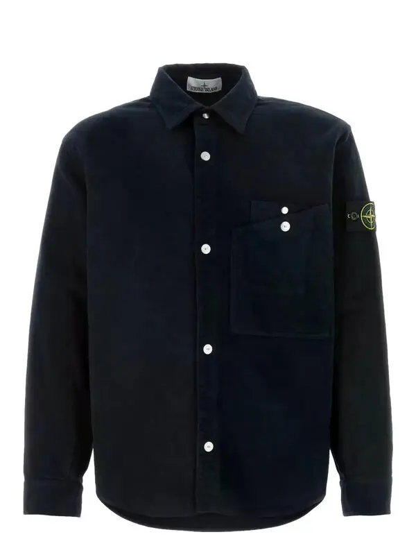 Stone Island Logo-detail Shirt Jacket - Blue